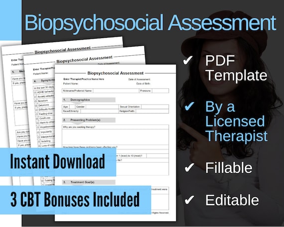 Biopsychosocial Assessment Template PDF Fillable & Editable - Etsy India