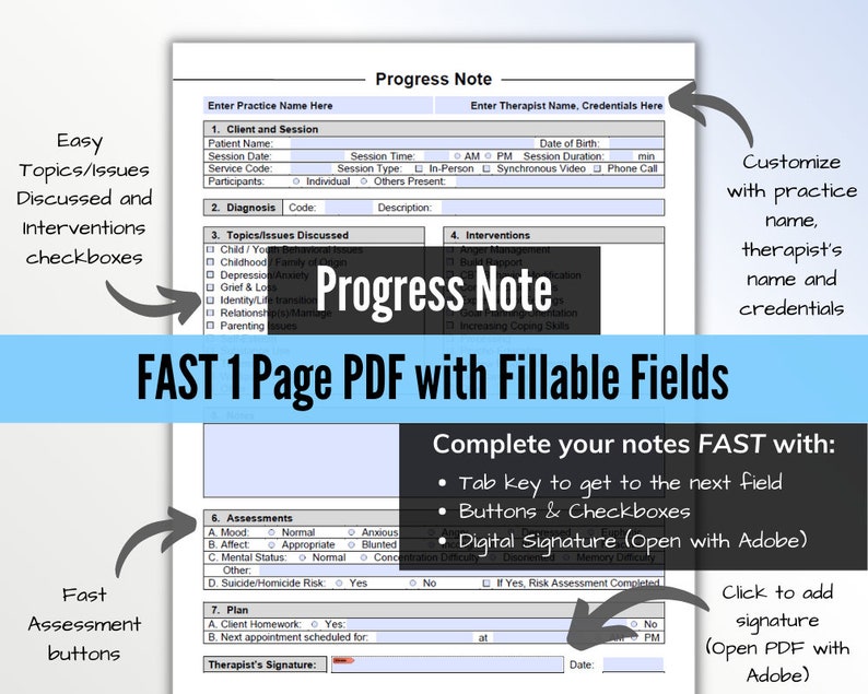 Therapy Practice NOTES Template Bundle, Intake Note With ...