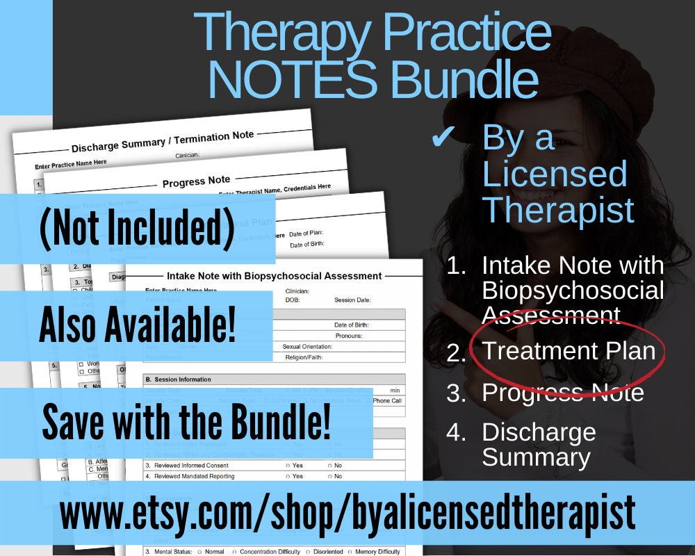 Treatment Plan Template for Therapists, PDF - Fillable & Editable ...