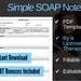 Simple SOAP Note Template for Therapists, PDF - Fillable & Editable ...