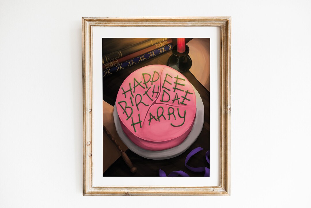 HP Birthday Cake HP Gift Happy Birthday Harry Cake Pink Cake Harry ...