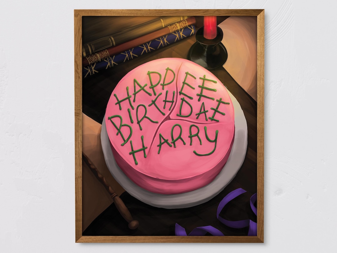 HP Birthday Cake HP Gift Happy Birthday Harry Cake Pink Cake Harry ...