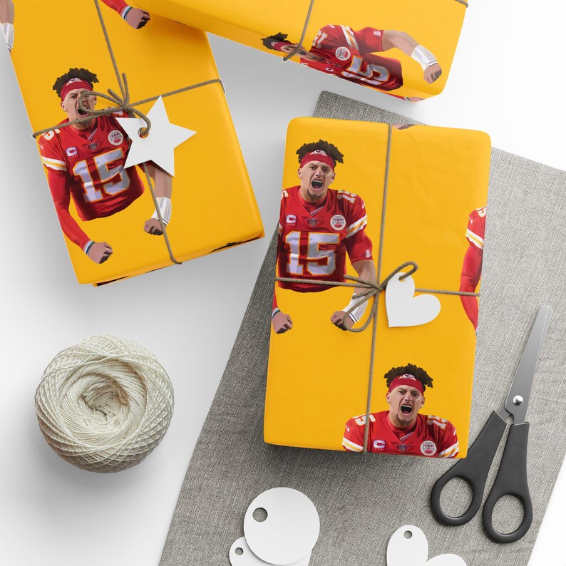 Patrick Mahomes Wrapping Paper, Kansas City Chiefs Wrapping Paper ...