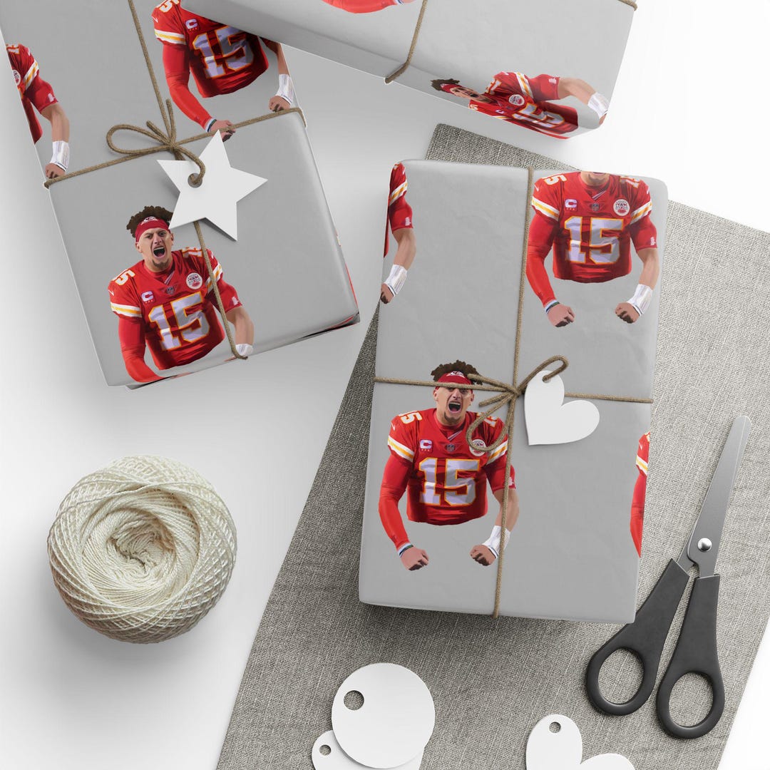 Patrick Mahomes Wrapping Paper, Kansas City Chiefs Wrapping Paper ...
