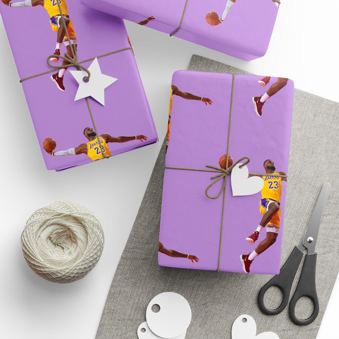 Lebron James Wrapping Paper, Lebron James, Lakers Gift, LA Lakers, Gift ...