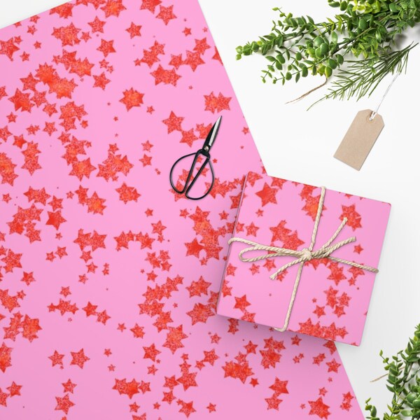 Red Glitter Wrapping Paper - Etsy