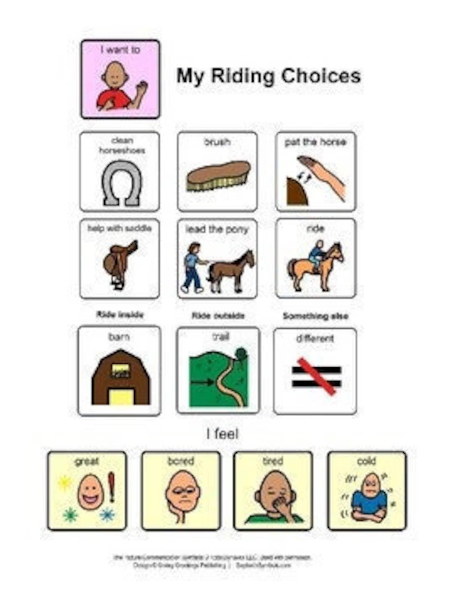 Printable Horseback Riding Communication Bundle | Say It With Symbols ...