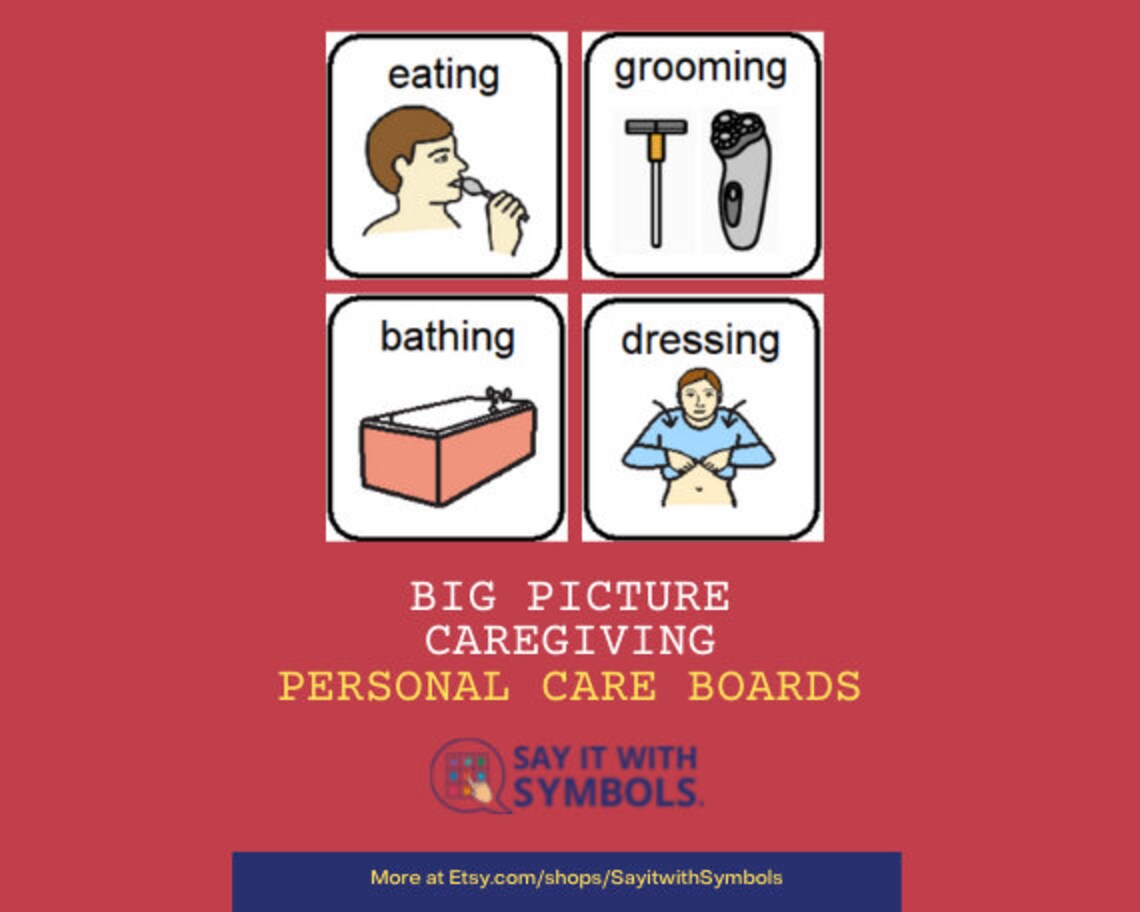 Printable Adult Picture Communication Boards: Personal Care Set | Say ...