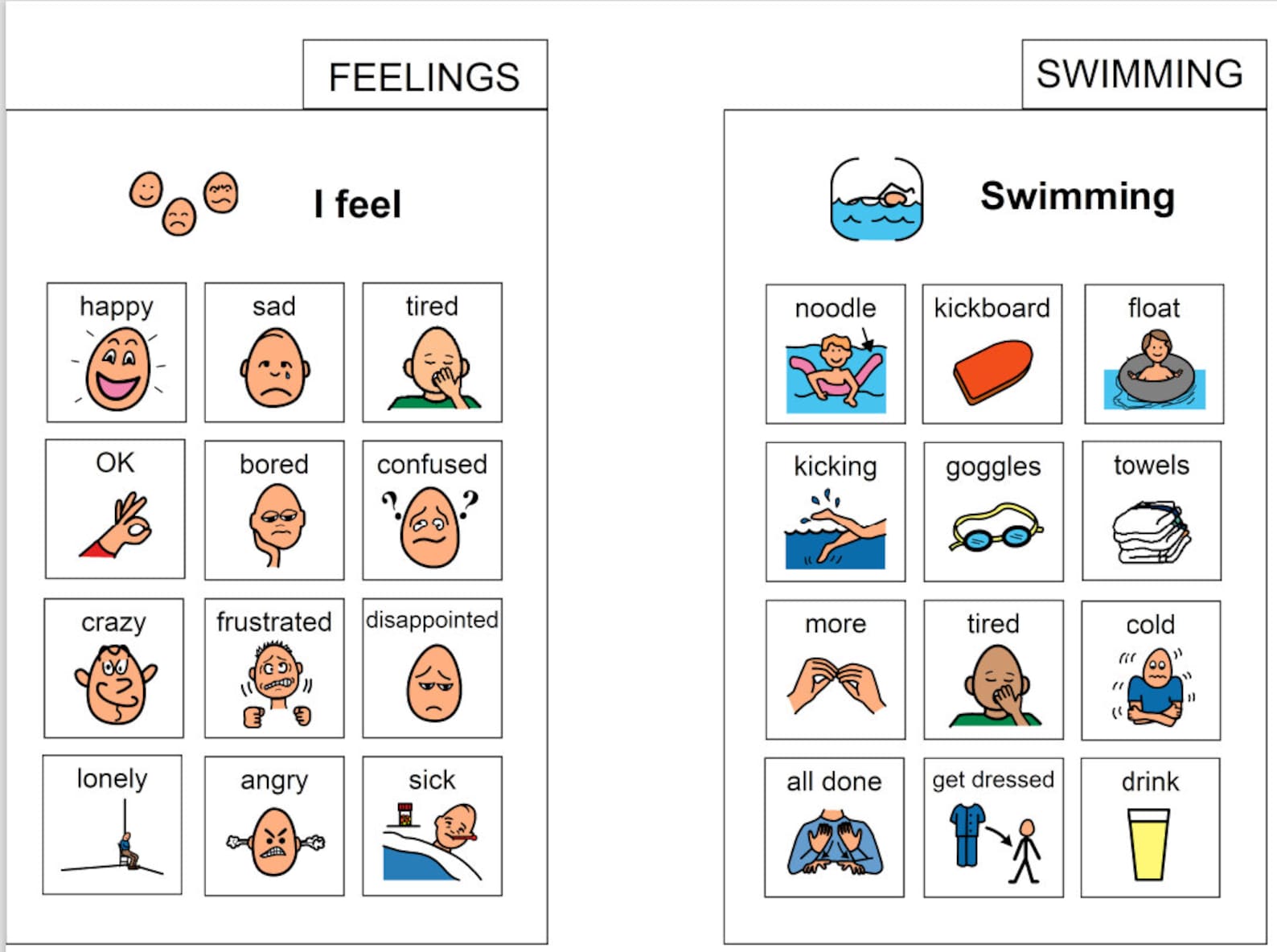 Printable Children's Picture Communication Board Set for Home Using ...