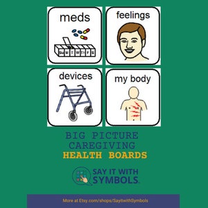 Printable Adult Picture Communication Boards: Health Set | Say It With ...