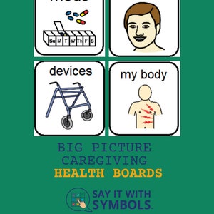 Printable Adult Picture Communication Boards: Health Set | Say It With ...
