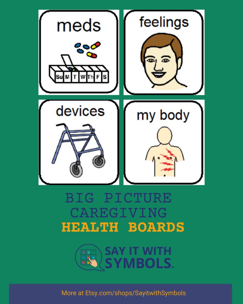 Printable Adult Picture Communication Boards: Health Set | Say It With ...