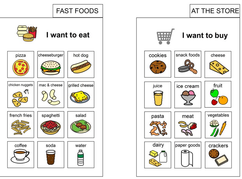 Printable Children's Picture Communication Board Set for Home Using ...