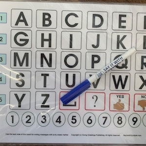 Laminated Alphabet Spelling Board for Non-speaking Adults: AAC ...