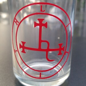 Occult Candle Holder With Lilith Sigil - Clear Glass Votive - Etsy