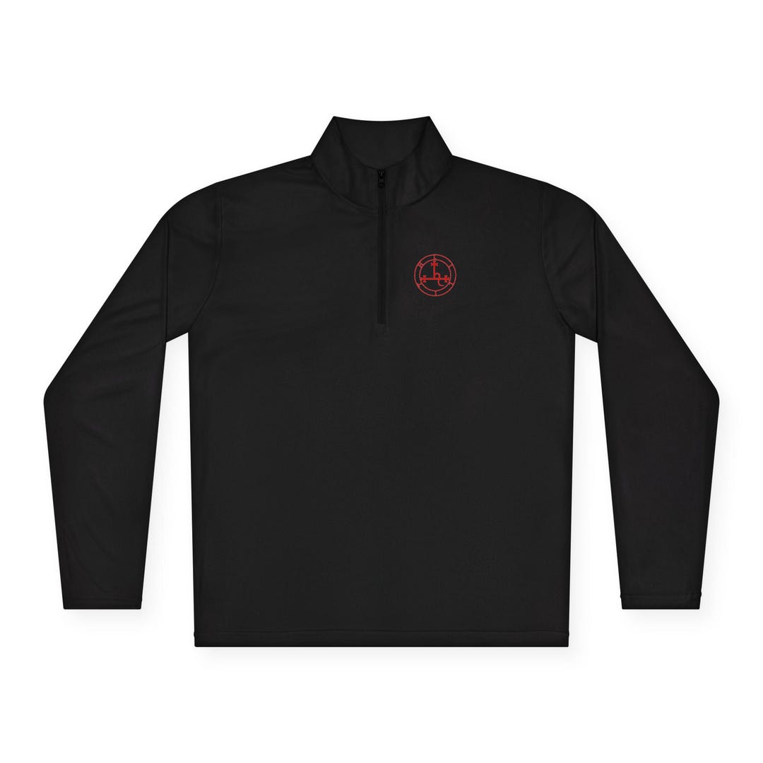 Unisex Red Lilith Occult Symbol Quarter-zip Black Pullover - Etsy