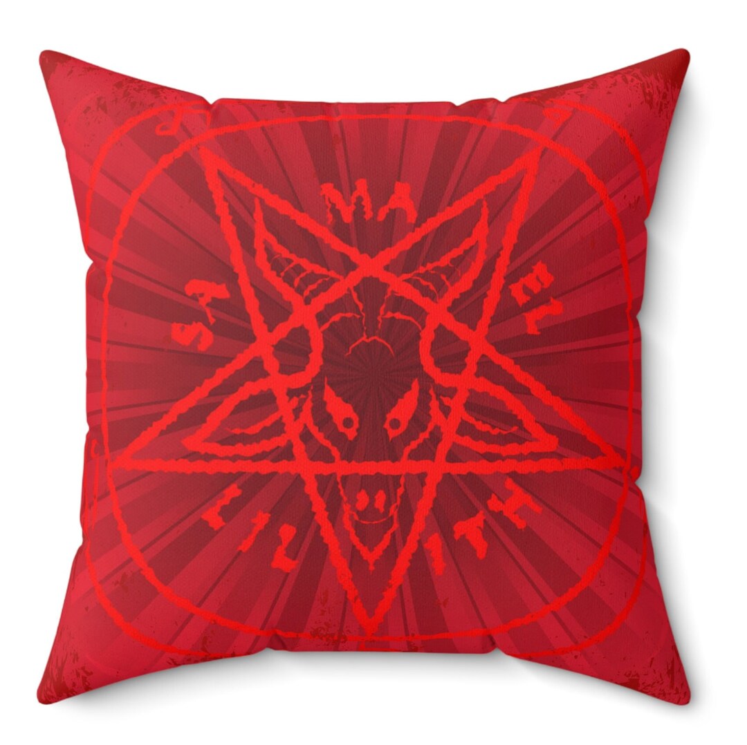 Red Baphomet Goat Sigil Satan Occult Pagan Spun Polyester - Etsy