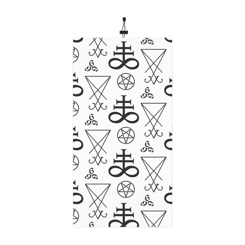 Leviathan Sigil Pentagram Lucifer White Winter Neck Gaiter Mask With ...