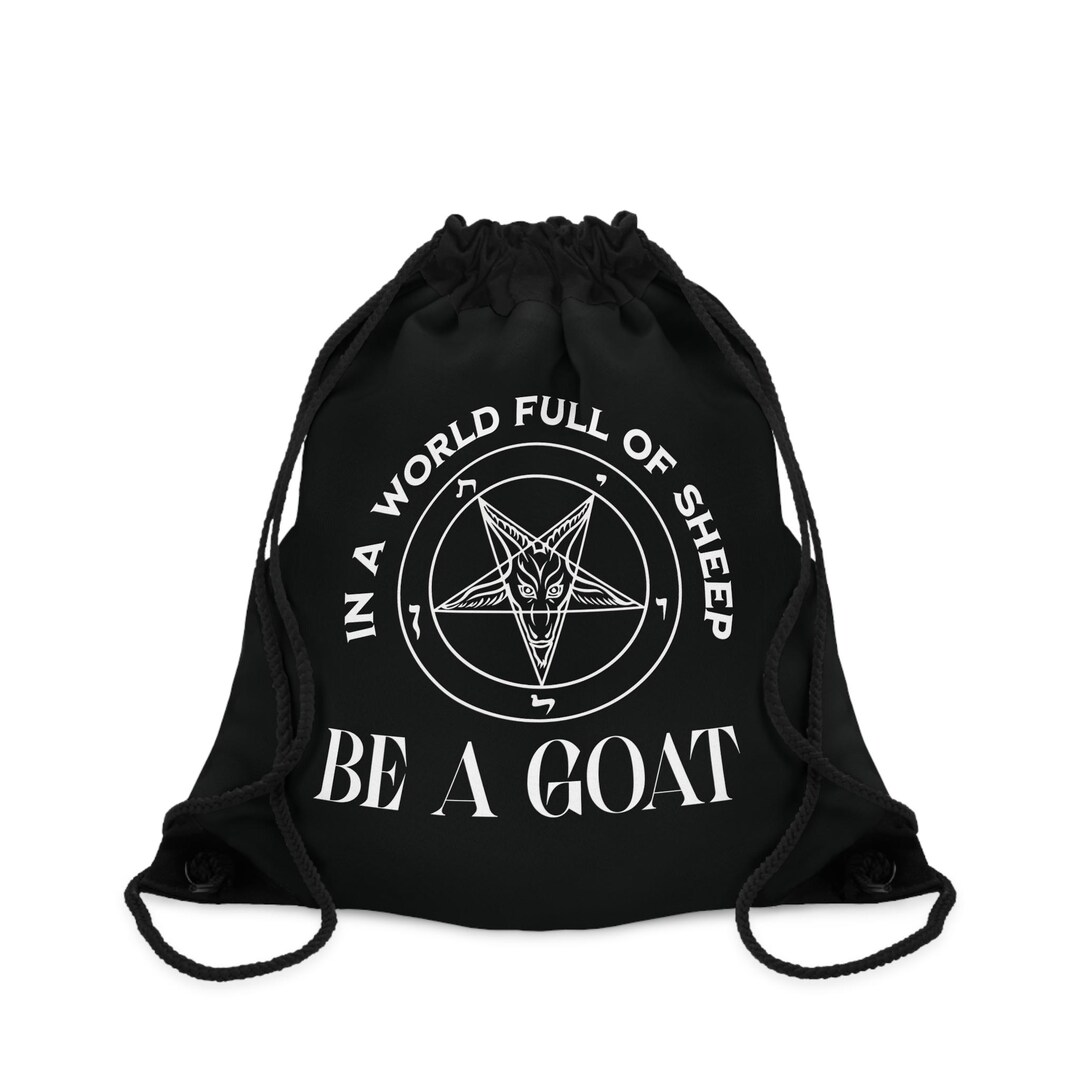Occult Baphomet Drawstring Bag, Satanic Witch Bag, Be a Goat ...