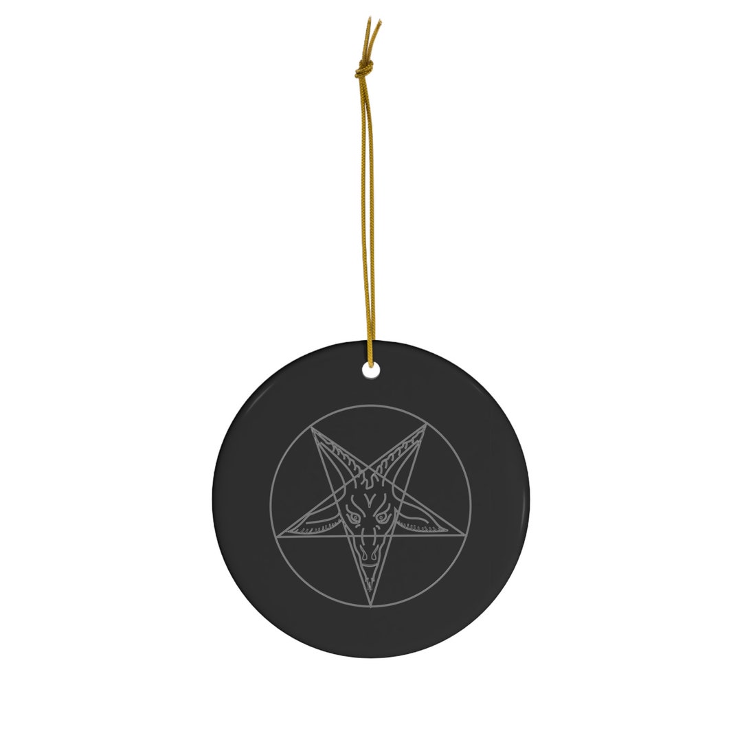 Baphomet Goat Satan Sigil Ceramic Ornament, Occult Holiday Tree ...