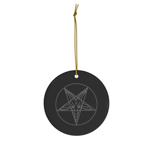 Baphomet Goat Satan Sigil Ceramic Ornament, Occult Holiday Tree ...