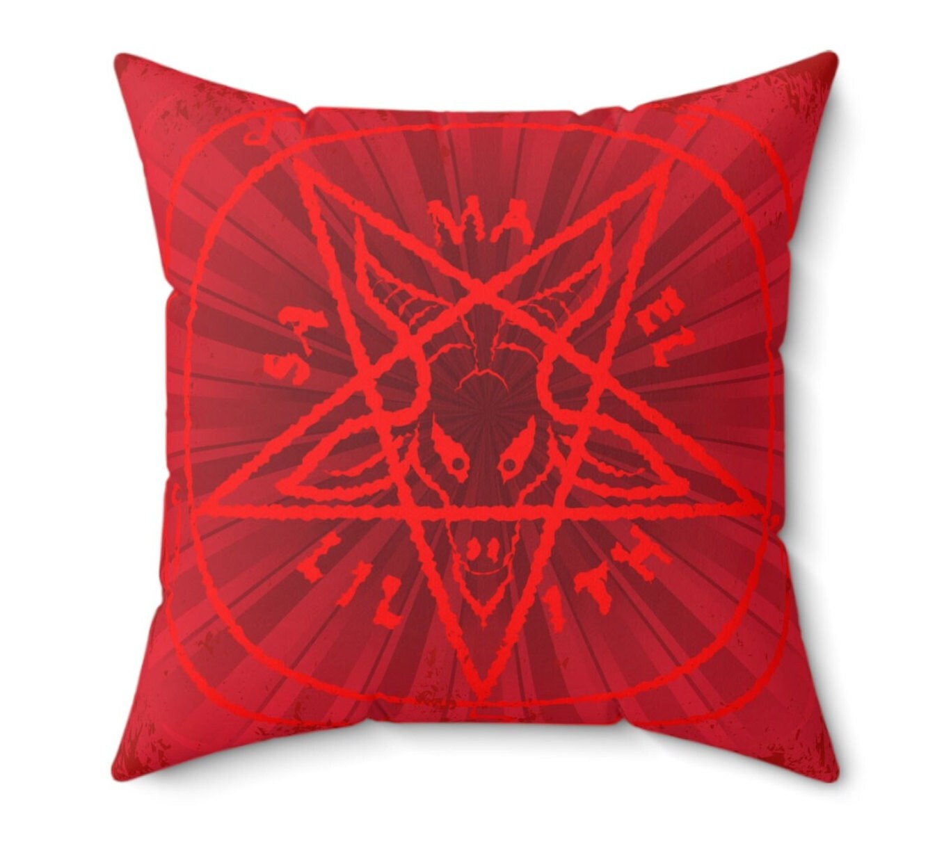 Red Baphomet Goat Sigil Satan Occult Pagan Spun Polyester - Etsy