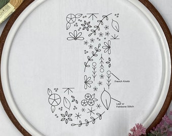 Floral Alphabet Letter R Initial Embroidery PDF Pattern - Etsy