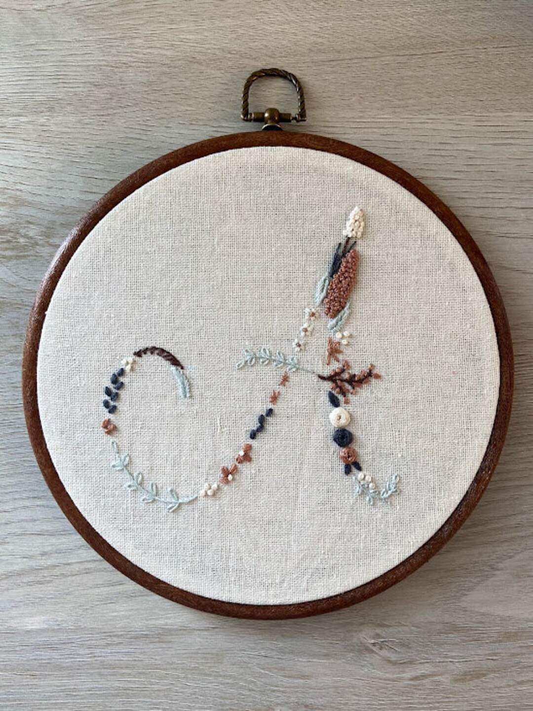 Floral Alphabet Initial Embroidery PDF Pattern, Instant Digital ...