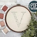 Floral Alphabet Letter V Hand Embroidery Pattern Design for Embroidered ...