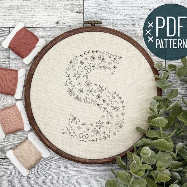 Letter Embroidery Pattern - Etsy