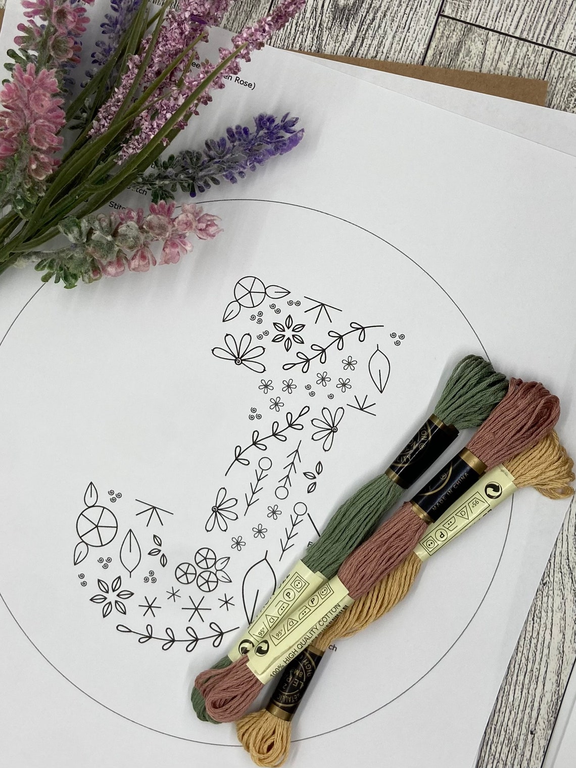 Floral Alphabet Initial Embroidery PDF Pattern Instant - Etsy