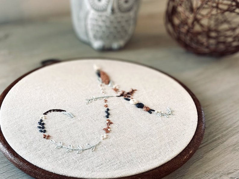 Floral Alphabet Initial Embroidery PDF Pattern Instant - Etsy