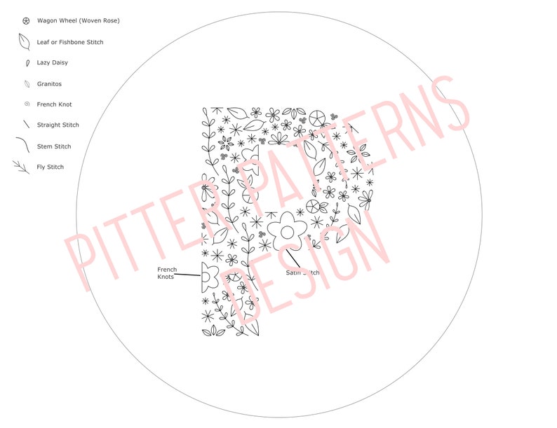 Floral Botanical Embroidery Alphabet Letter Monogram Initial - Etsy
