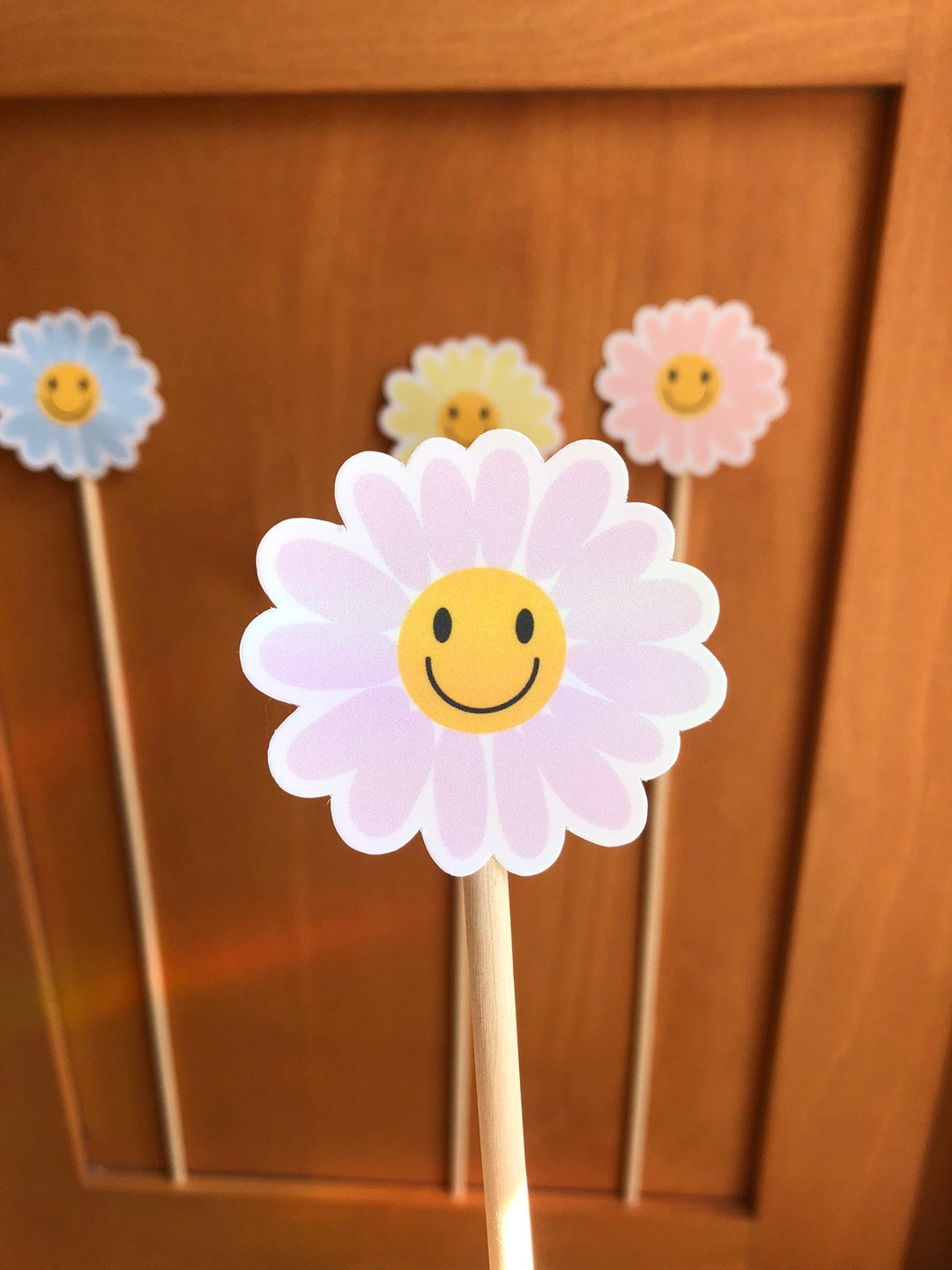 Happy Daisy Sticker 2x2 In - Etsy