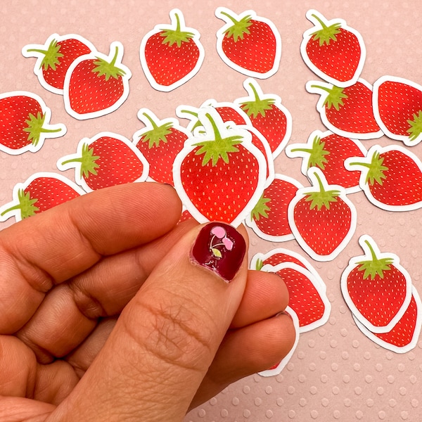 Strawberry Stickers - Etsy