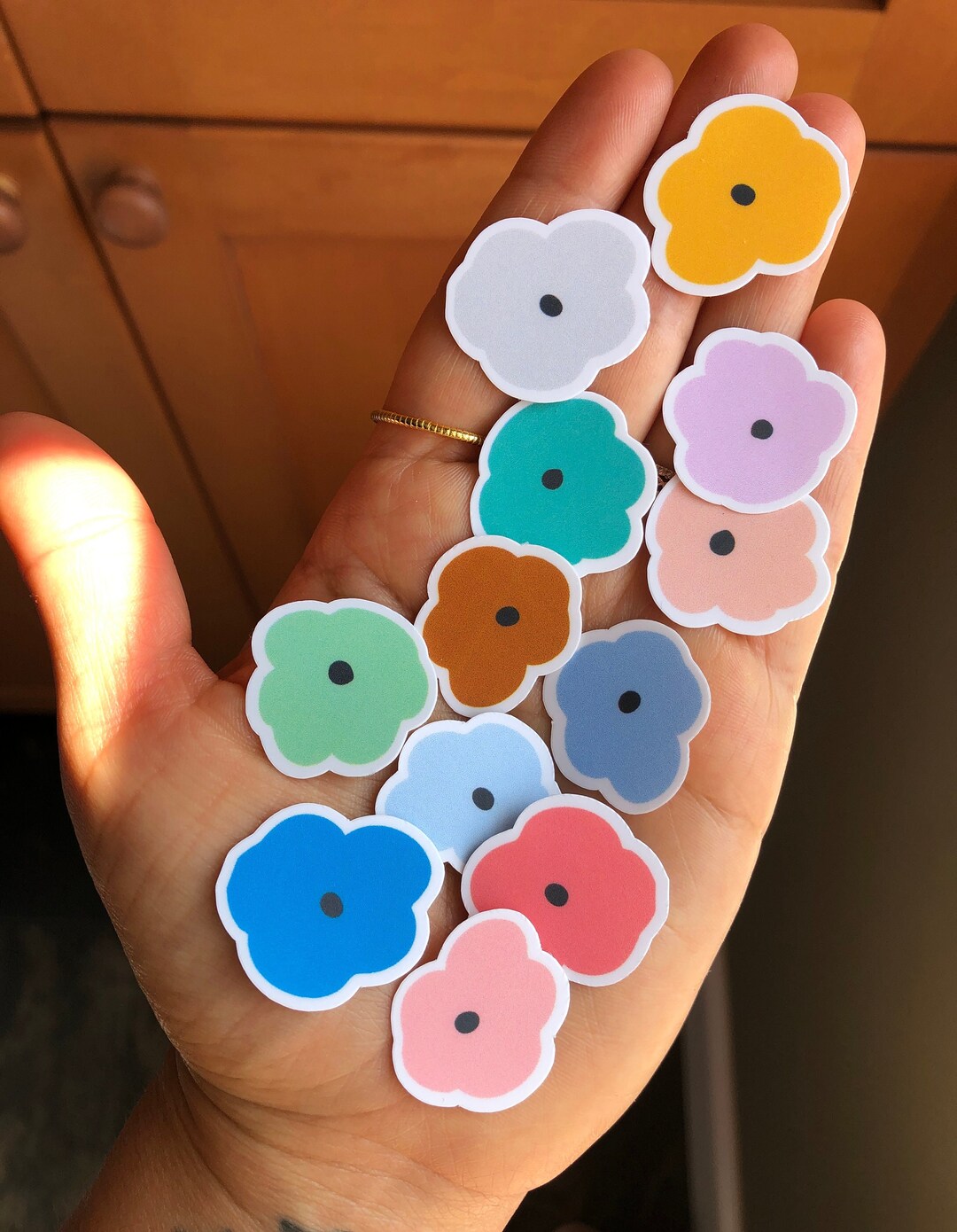 Set of 12 Organic Shape Mini Flower Stickers 1x1 In. - Etsy