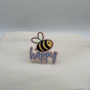Bee Happy Sticker 2x2.25 In - Etsy