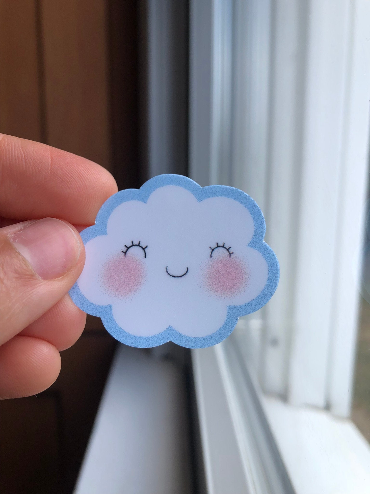 Happy Cloud Sticker|1.5x1.25 In. - Etsy