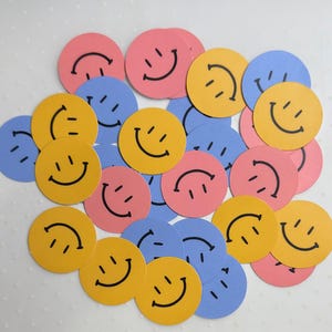 Small Happy Face Sticker Set 1.25 In - Etsy