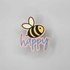 Bee Happy Sticker 2x2.25 In - Etsy