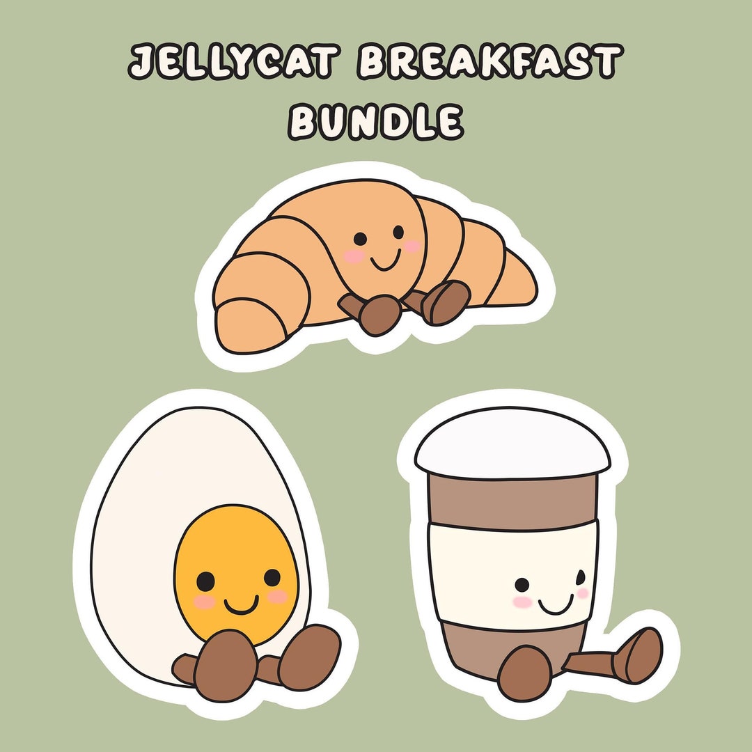 Cute Breakfast Sticker Pack, 3 Funny Meme Sticker for Girls Who Love ...
