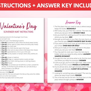 Valentine's Day Indoor Scavenger Hunt Game, Valentine's Day Game ...
