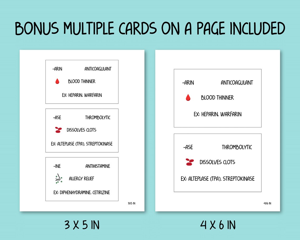 Nursing Notes Drug Classification Flash Cards, Pharmacology Notes ...