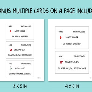 Nursing Notes Drug Classification Flash Cards, Pharmacology Notes ...