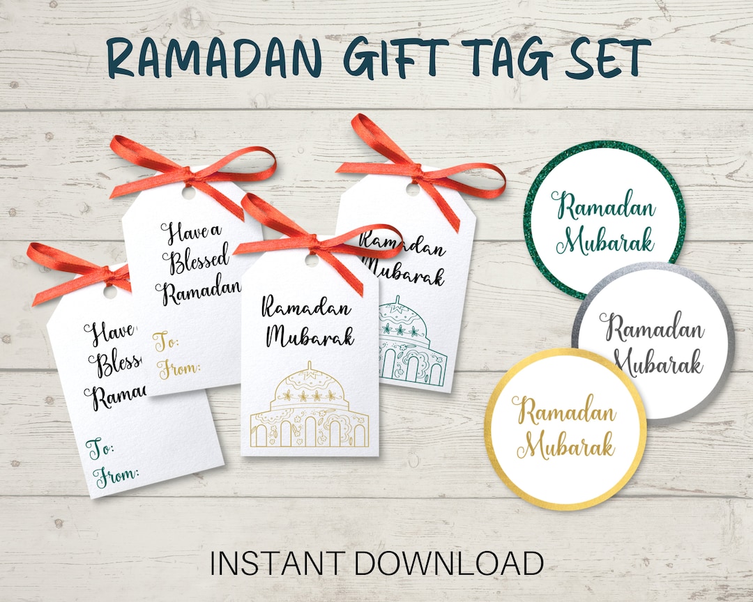 Ramadan Gift Tags for Gift Boxes and Goodie Bags, Set of 7 Different ...