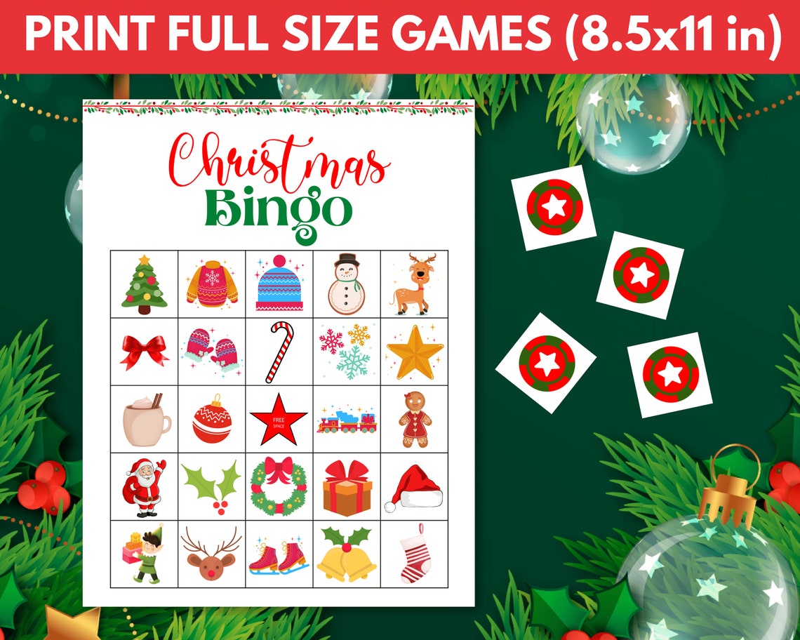 Christmas Bingo Game, Fun Christmas Party Game Bundle, Christmas ...