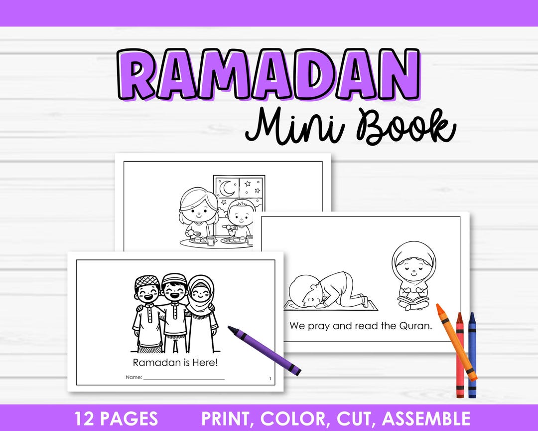 Ramadan Mini Book Reader, Ramadan Coloring Pages, Ramadan Activity for ...