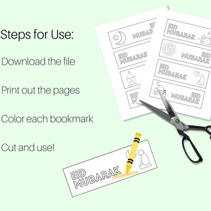 Eid Mubarak Coloring Bookmarks for Kids | Eid Activity for Kids | Eid ...