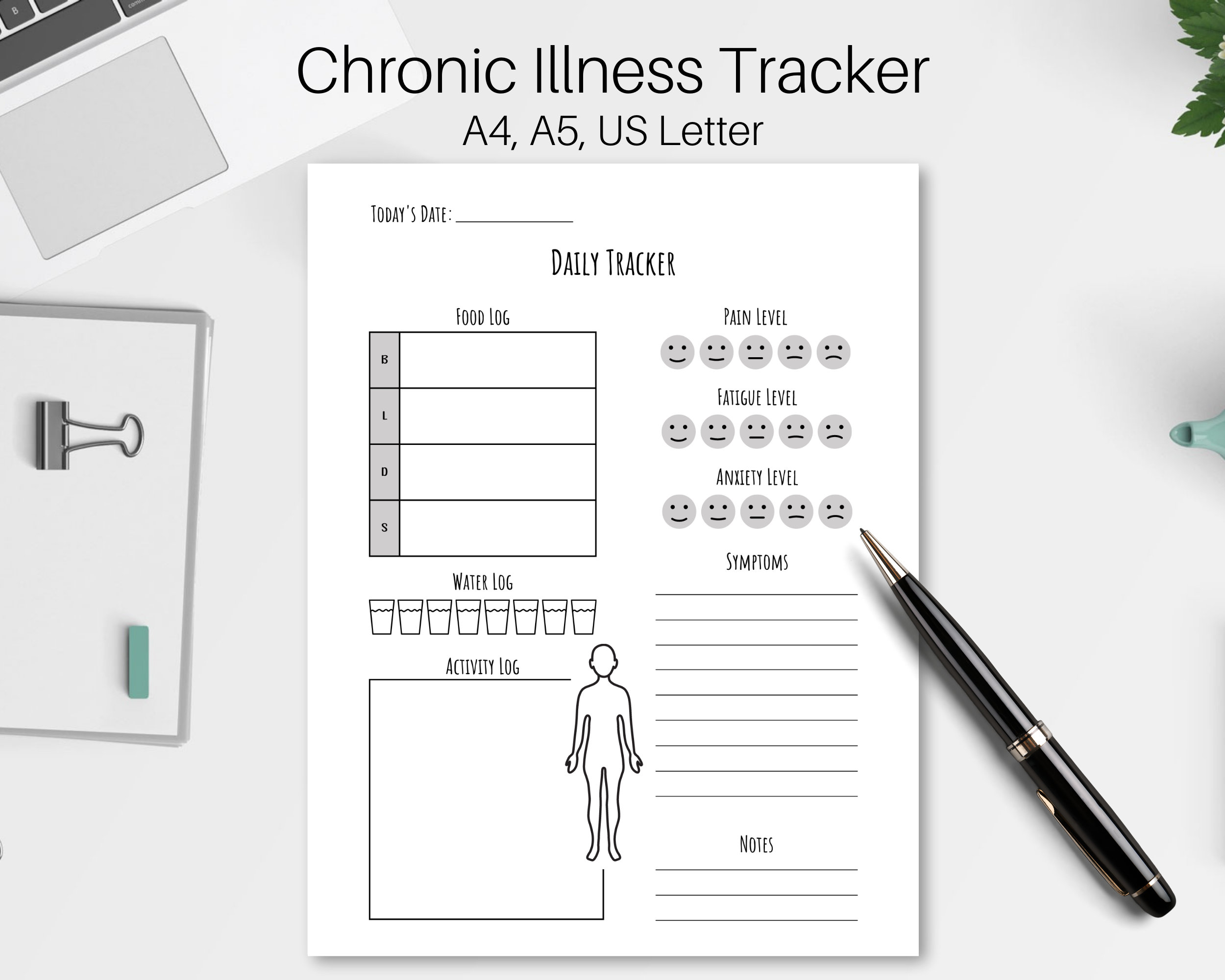 Chronic Illness Health Tracker Daily Chronic Illness Log - Etsy
