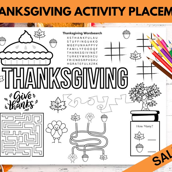 Paper Thanksgiving Placemats - Etsy